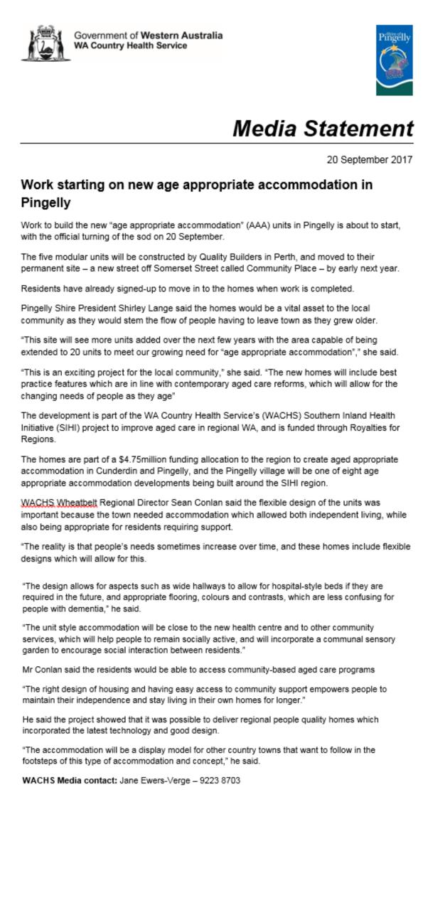 News Story - Sod Turning Ceremony PAAA » Shire of Pingelly